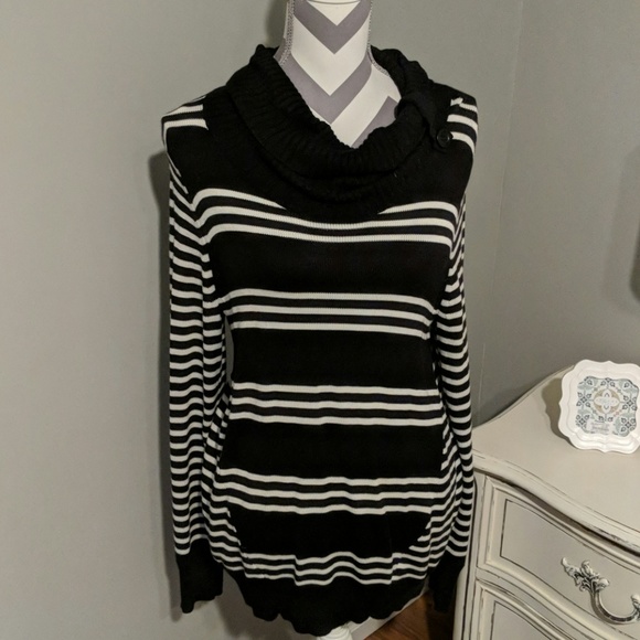 Adrianna Papell | Sweaters | Adrianna Papell Striped Cowl Sweater ...